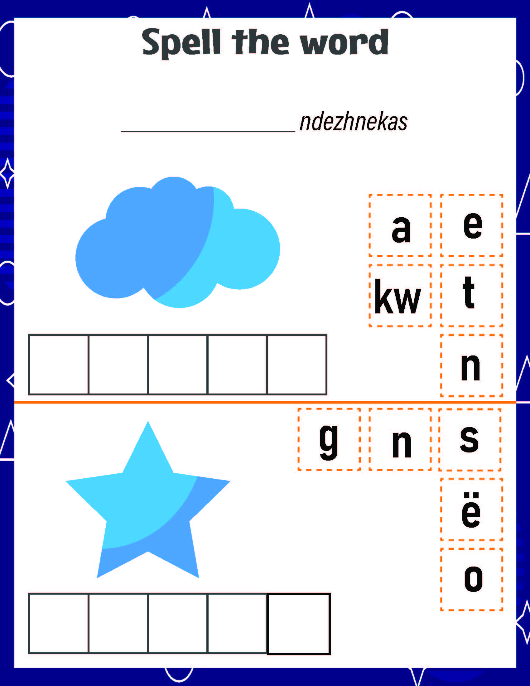 Spell the Words (Cut & Paste) – Childhood Development Center Potawatomi ...